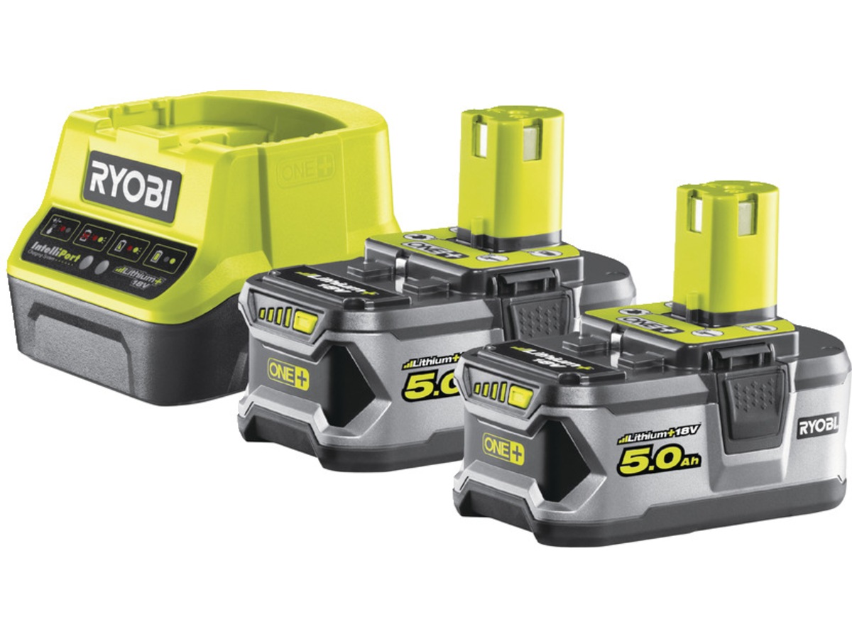 Ryobi 18V Batterier + Lader RC18120-250 - Komplett.dk